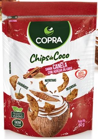 COCO EM CHIPS C/ ACUCAR E CANELA 60G | Caeté Distribuidora